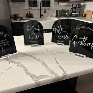 Clear Glass Look Acrylic Table Number Sign With Stands - Etsy