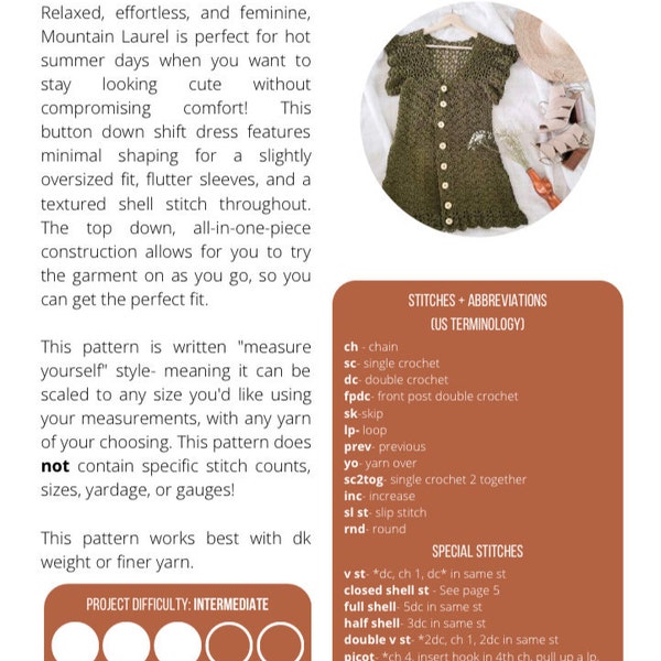 Crochet Dress PATTERN: Mountain Laurel // Boho Button Down Frock for ...
