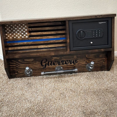 Police Duty Gear Rack Vest Holder Thin Blue Line Warrior Rack Wall ...