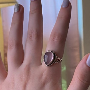 Natural Pink Moonstone Ring Moonstone Ring 925 Solid | Etsy