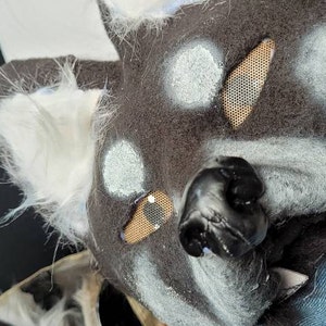 Bright Red Furry Plush Fursuit Hand Paws Red Luxury Fur With White ...