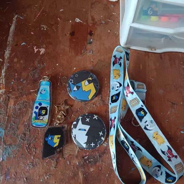 ENA Merch Bundle W/ Charms, Buttons, and a Lanyard - Etsy