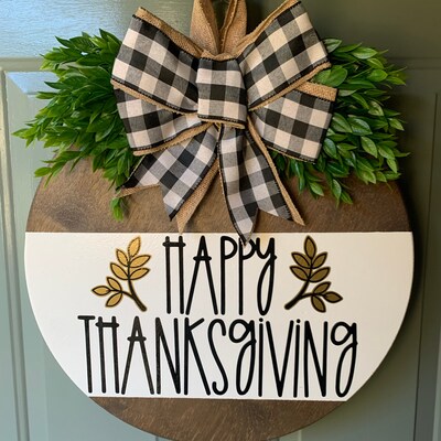 Fall Front Door Decor Happy Thanksgiving Fall Wreath Fall Decor Fall ...