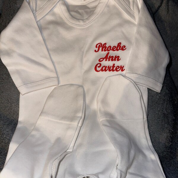 Embroidered Personalised Baby Clothes - Personalised Baby Gro - Baby ...