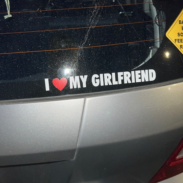 Sticker Connection | I Love My Girlfriend Heart | Woman Funny Car Vinyl ...