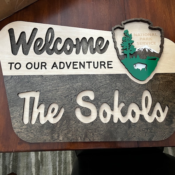 National Park Sign, Welcome Sign, Camping Sign, Personalized Wedding ...