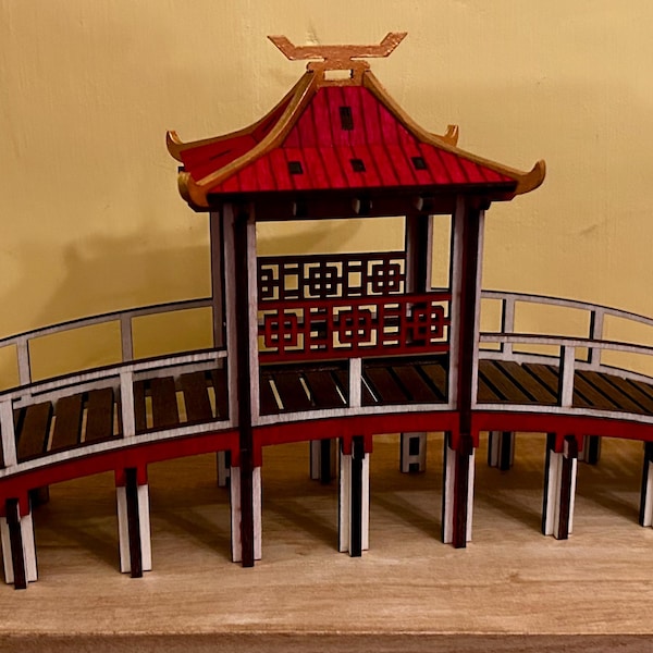 Asian Bridge Pagoda Laser Cut File: Tabletop RPG Terrain (digital ...