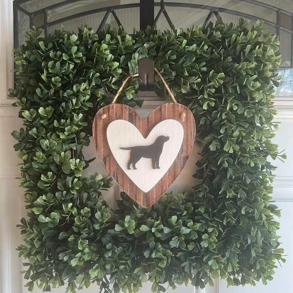 Labrador Retriever Welcome Sign Wood Berry Wreath English Lab Rustic ...