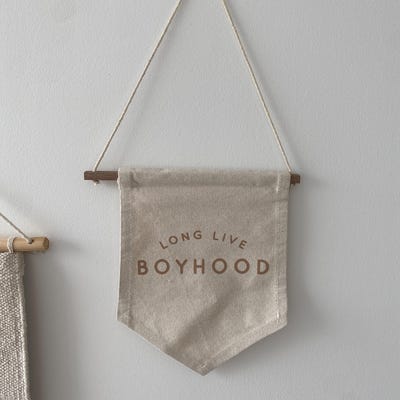 Small World Map Fabric Wall Hanging Natural Organic Cotton 67x46cm ...