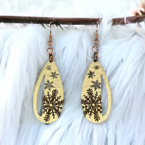 Snowflake Winter Laser Engraved Earrings Digital Download, Laser Cut ...