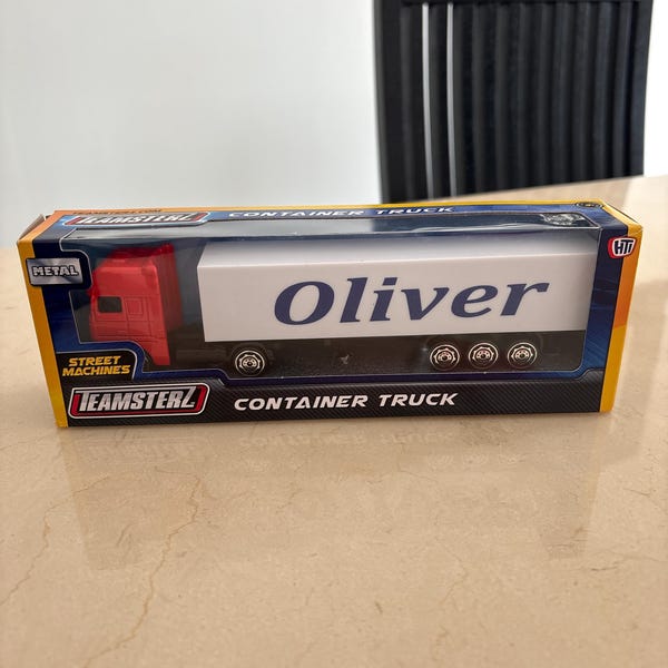 PERSONALISED NAME Toy Lorry Truck Toy Car Model Boy Girl Dad Mom Uncle ...