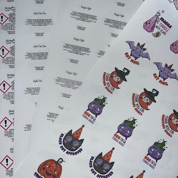 CLP Labels, HB CLP Stickers, Wax Melts, Rectangle, Circle, Safety Label ...