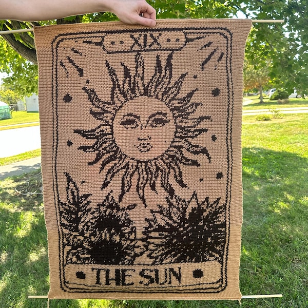 The Sun Tarot Card SC Crochet Pattern, Tapestry Crochet Pattern, Single ...