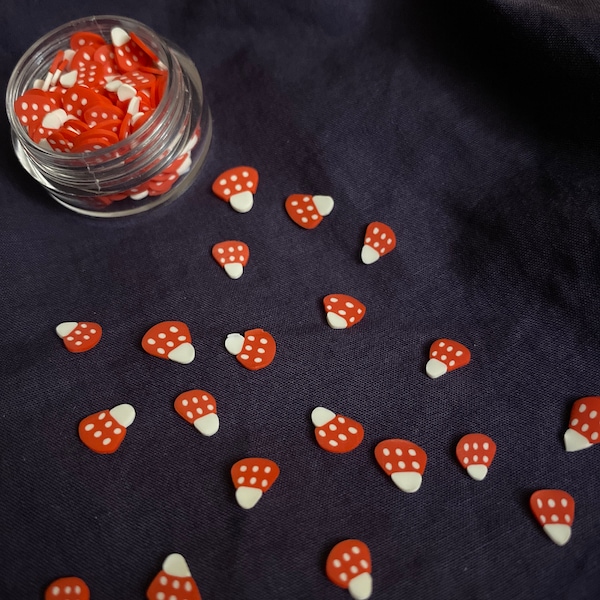 Mushroom Toadstool Polymer Clay Kawaii Fake Sprinkles, Fimo Fake ...