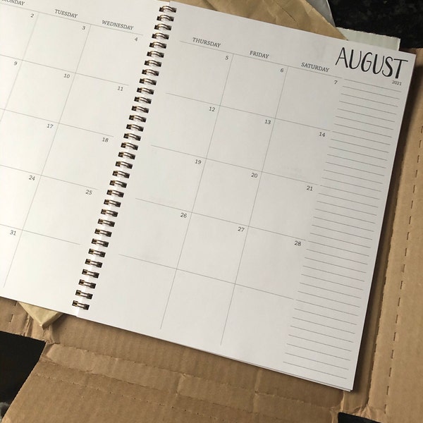 2 Year Large Monthly Spiral Planner - Start Any Month / 2 Pages per ...