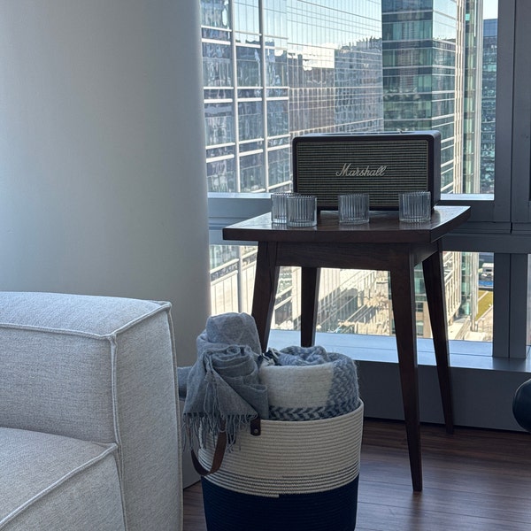 Rope Basket, Rope Tray, Tray, Wood Handles, Kitchen Basket, Wedding ...