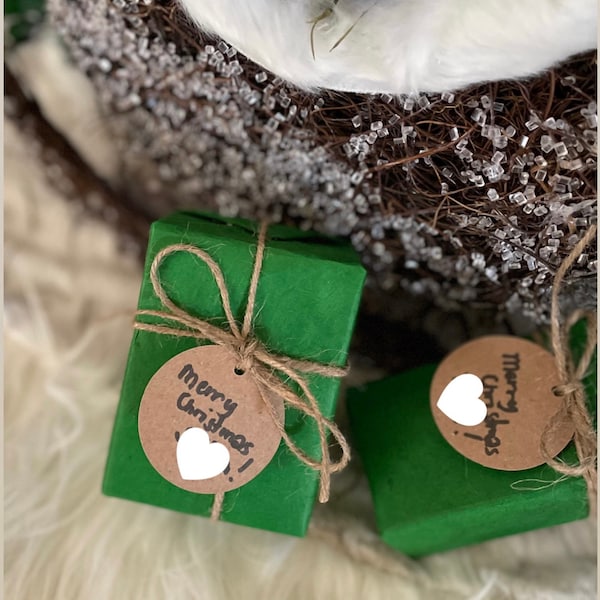 Christmas Green Handmade Wrapping Paper Gift Wrap Set of 3 Sheets - Etsy