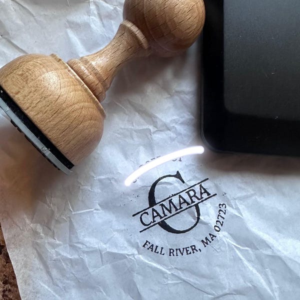 Custom Address Stamp, Self-inking Round Monogram Address Stamp ...