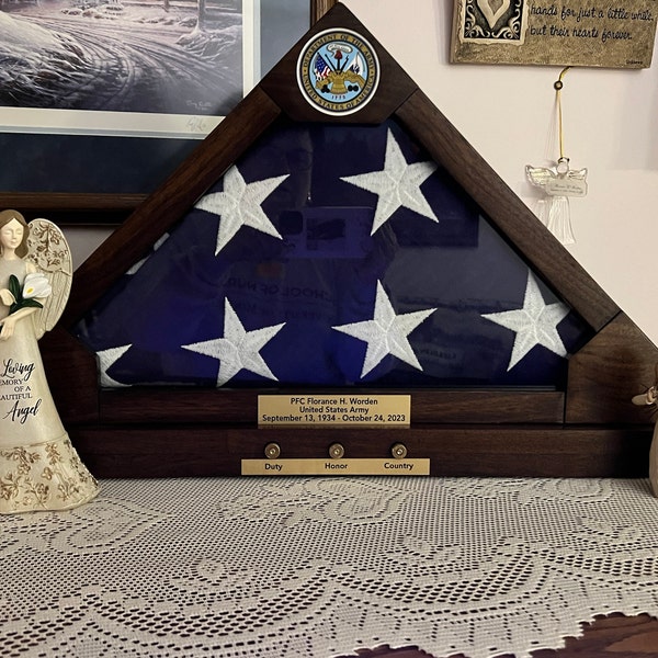 Flag Display Case With Embedded Shell Casings; Maple Inlay; Service ...