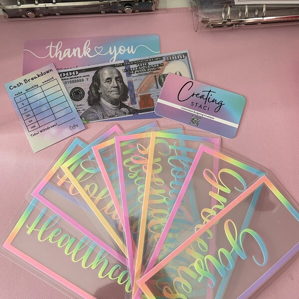 Wallet Size Clear Cash Envelopes Customized Cash Stuffing Envelopes ...