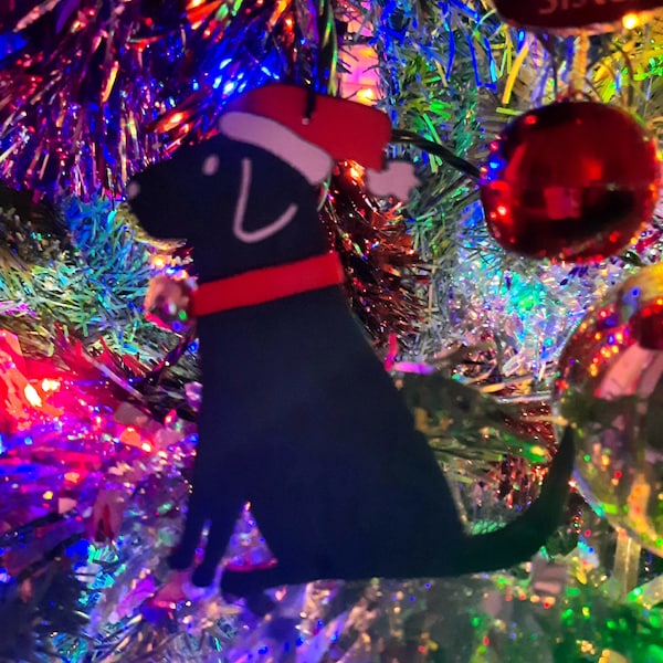 Black Labrador Christmas Tree Decoration - Personalisation Available - Etsy