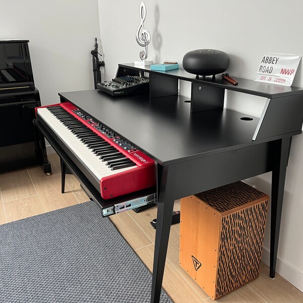 Music STUDIO DESK, Custom Sound Recording Table, Wood Furniture, Oak ...