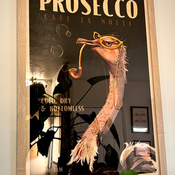 Vintage Art Deco Prosecco Poster. Cool Champagne Wine Drinker Print ...