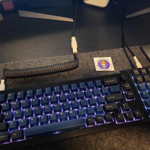BLUE Coiled Cable USB C for Mechanical Keyboards GX16 - Etsy