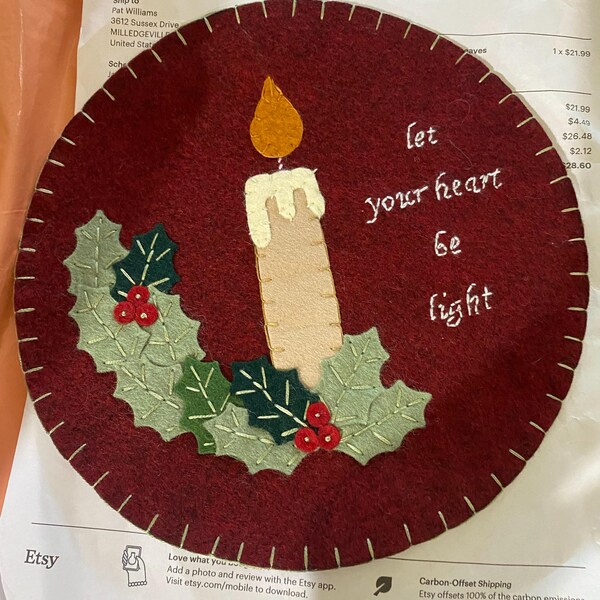 Primitive Stitchery Wool Flower Pot Basket Penny Rug ~ Bittersweet ...