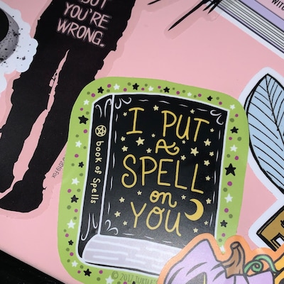 Spell Book Sticker Vinyl Decal Witch Sticker Halloween - Etsy