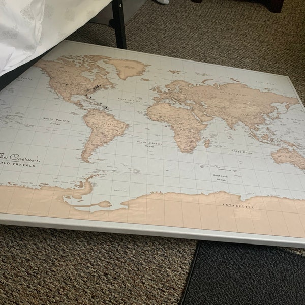 Large World Map Push Pin - Travel Map Pin Board - Travel Destination ...