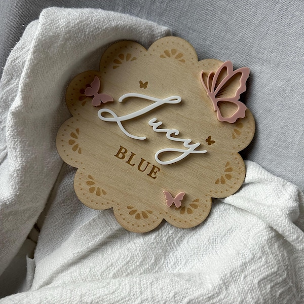 Flower Name Sign Newborn Birth Stat Sign for Hospital Name Sign Baby ...