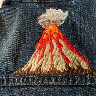 Volcano Embroidery Design. Machine Embroidery Design. Eruption ...