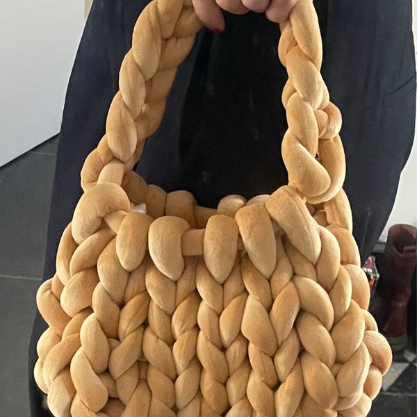 Chunky Yarn Bag DIY Arm Knitting Pattern, Easy T-shirt Yarn Purse PDF ...