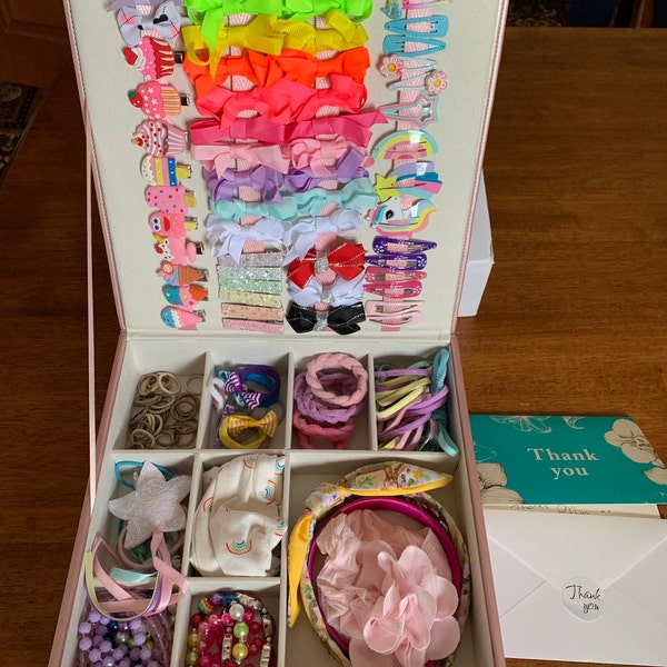 Girl's Hair Accessory Storage Box, Hair Clip Holder, Accessory ...