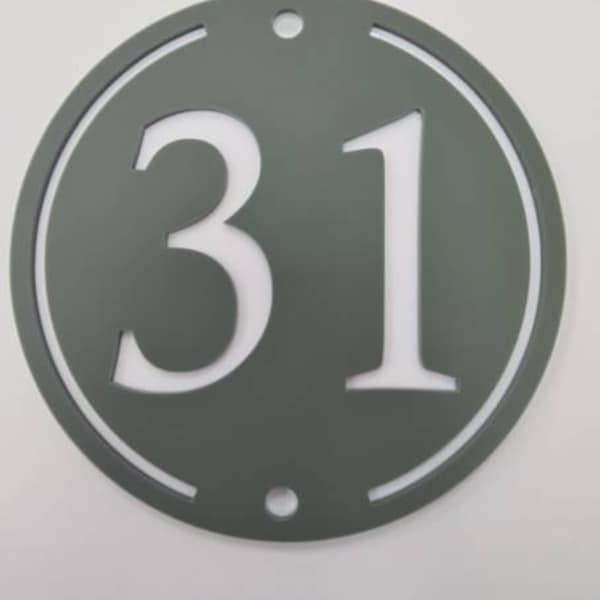 Modern Round Door Number Sign, House Number Plaque - Etsy