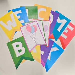 Printable Welcome Back Banner, Pastel Party Bunting, Easy Download - Etsy