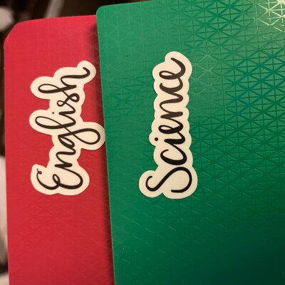 Notebook Subject Labels Sticker Back to School Teacher School Supply ...