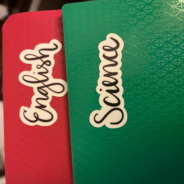 Notebook Subject Labels Sticker | Back to School | Teacher School ...