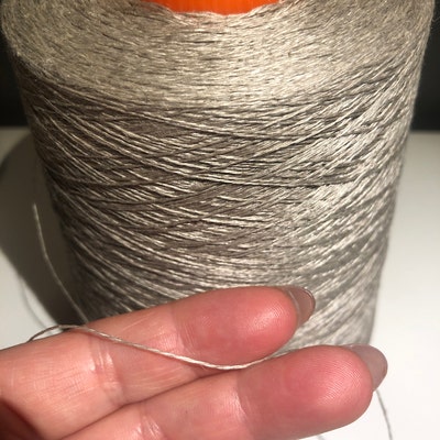 3ply Linen Yarn, Linen Thread, Crochet Yarn, Brown Gold Ocher Color ...