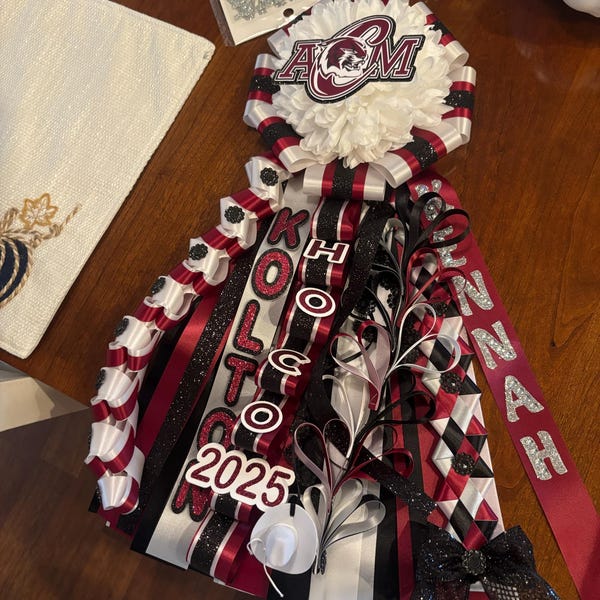 Homecoming Mums Personalized, Senior Homecoming Mums, High School Mums ...