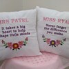 Personalized Cross Stitch Frame, Custom Floral Embroidery Keepsake ...