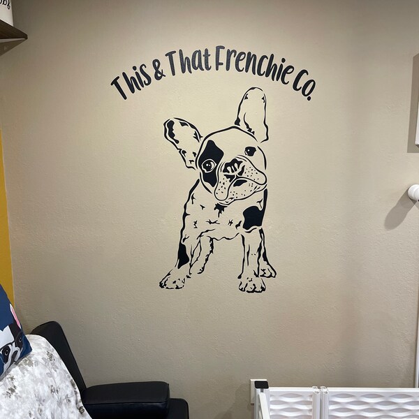 French Bulldog Wall Decal Bulldog Puppy Poster Dog Gifts Pet Shop Sign ...