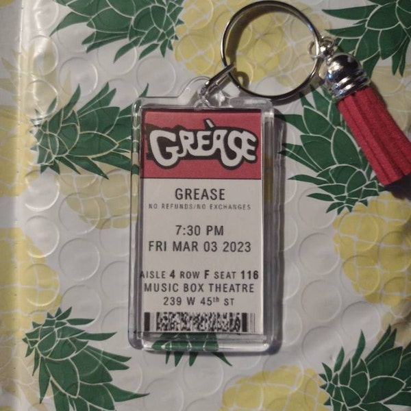 Grease Broadway Musical Ticket Keychain - Etsy