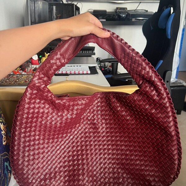 Interwoven Hobo Tote for Busy Mom Shoulder Bag Braided Design Luxury ...