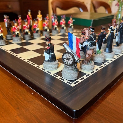 ZOMBIES: Handpainted Chess Set With Leatherlike Chess Board - Etsy