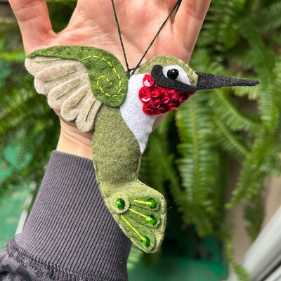 Hummingbird Sewing Pattern PDF Backyard Bird Stuffed Ornament Felt ...