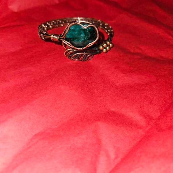 Ruby Pendant, Kashmir Red Ruby Tree of Life Copper Wire Wrapped Pendant ...