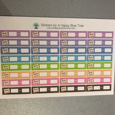 Happy Work Schedule 3/8 Inch Label Reminder Tracker Cute Kawaii Planner ...