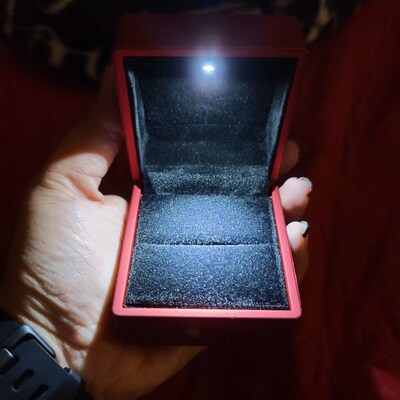 New Custom Made Green Lantern LED Ring Box Fancy Mahogany Wood Grain ...